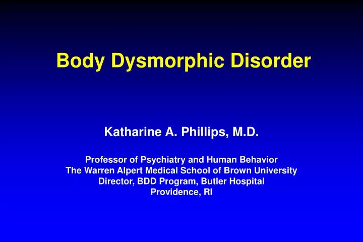 PPT - Body Dysmorphic Disorder PowerPoint Presentation, free download ...