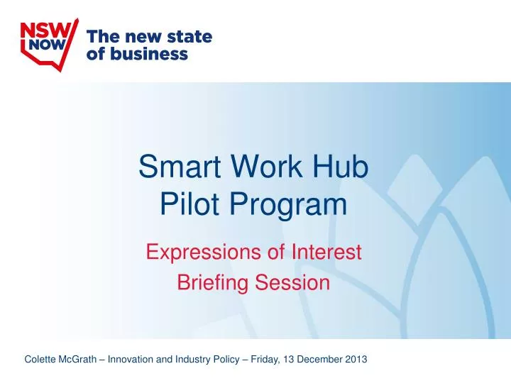 PPT - Smart Work Hub Pilot Program PowerPoint Presentation, free ...