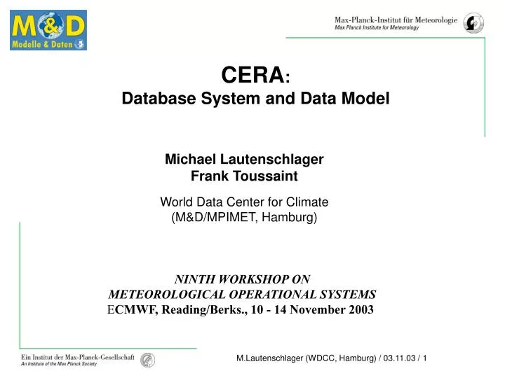 PPT - CERA : Database System and Data Model PowerPoint Presentation ...