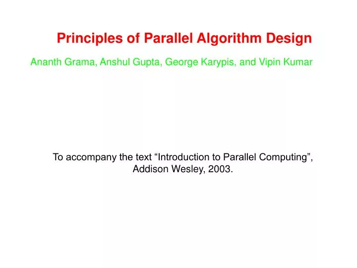 PPT - Principles of Parallel Algorithm Design PowerPoint Presentation, free download - ID:3707041