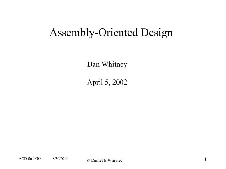 Ppt Assembly Oriented Design Powerpoint Presentation Free Download Id 3708246