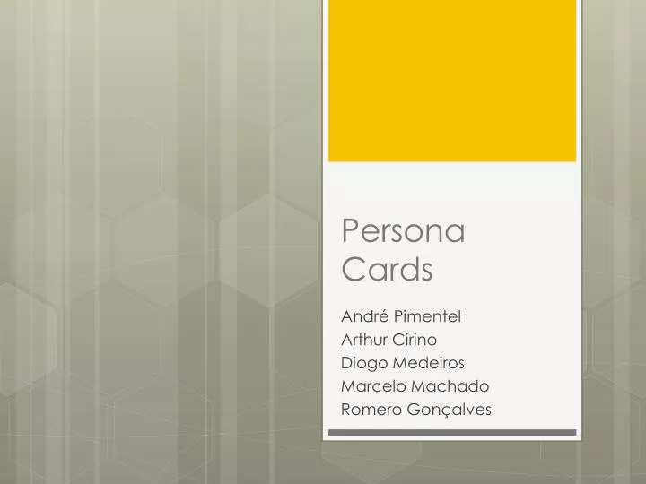 PPT - Persona Cards PowerPoint Presentation, free download - ID:3710000