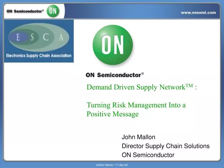 PPT - Demand Driven Supply Network TM : Turning Risk Management Into a ...