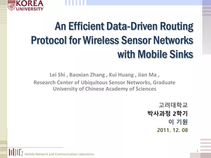 Ppt An Efficient Data Driven Routing Protocol For Wireless Sensor
