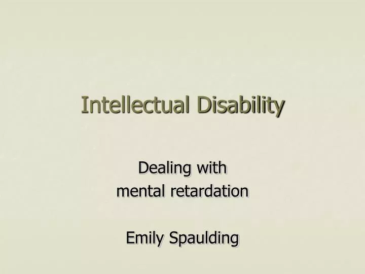 PPT - Intellectual Disability PowerPoint Presentation, free download ...
