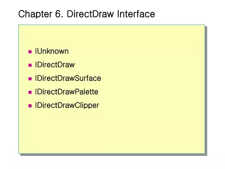 PPT - Chapter 6. DirectDraw Interface PowerPoint Presentation, free ...