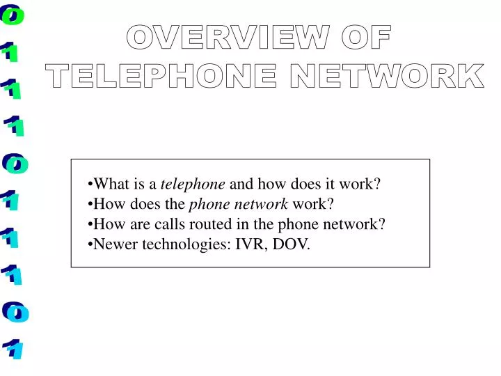 PPT - What is a telephone and how does it work? How does the phone ...