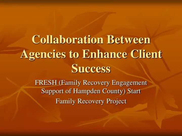 PPT - Collaboration Between Agencies to Enhance Client Success ...