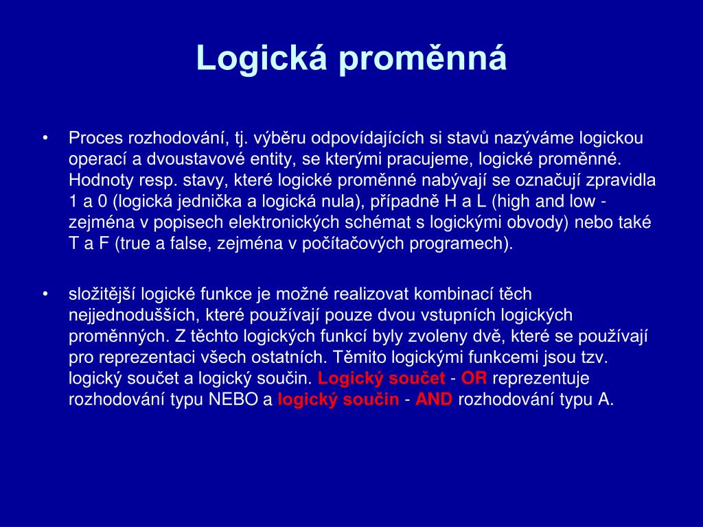 PPT - Logické obvody Petr Praus Fyzikální ústav UK PowerPoint ...