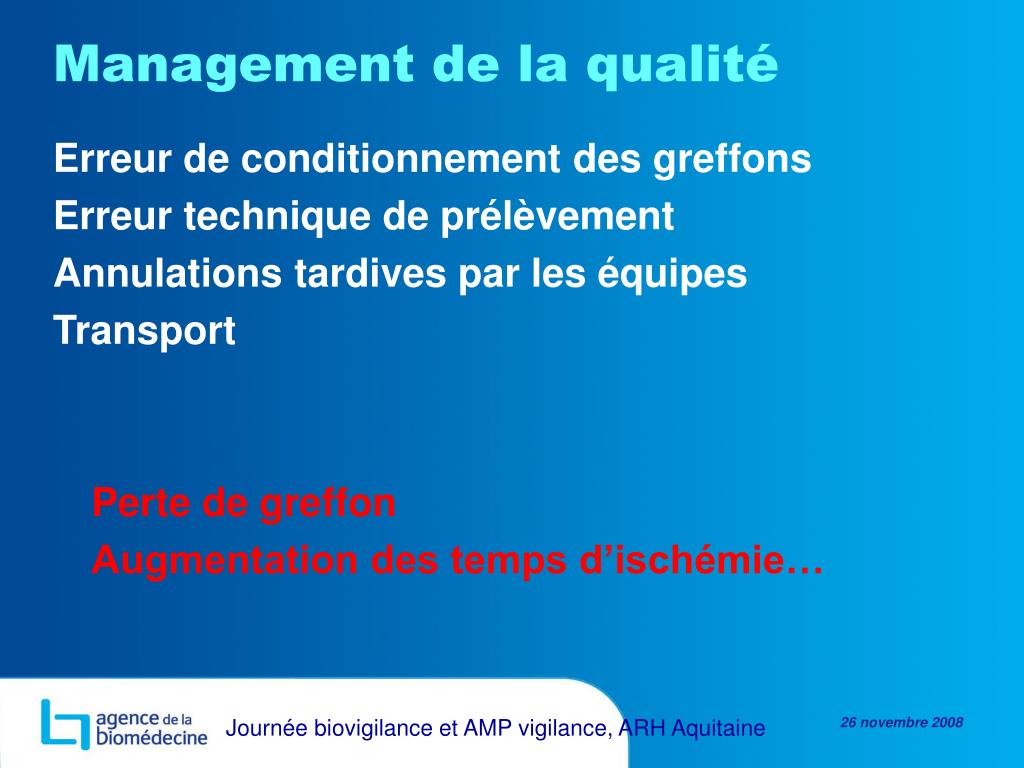 PPT - Bilan de la Biovigilance SRA Grand Ouest PowerPoint Presentation ...
