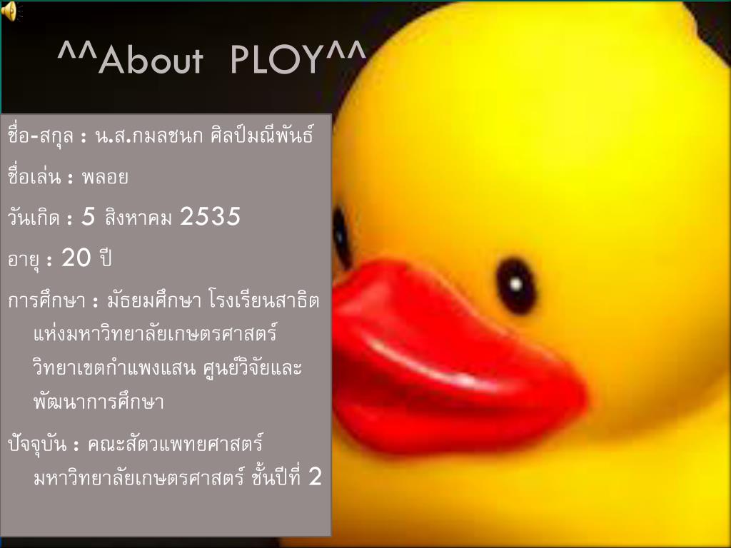 PPT - KAMONCHANOK SILMANEEPHAN ( PLOY ) PowerPoint Presentation, free download - ID:3712972