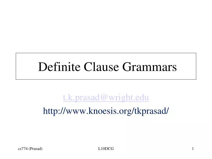 PPT - Definite Clause Grammars PowerPoint Presentation, free download - ID:3713037