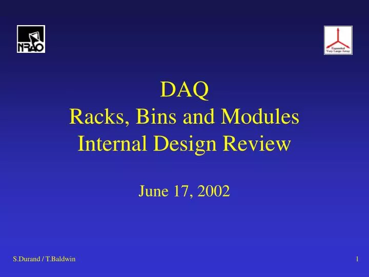 PPT - DAQ Racks, Bins and Modules Internal Design Review PowerPoint ...