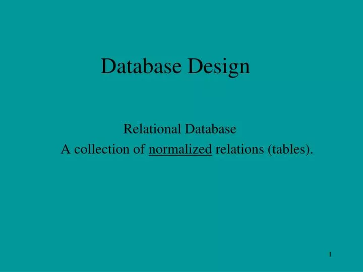 PPT - Database Design PowerPoint Presentation, free download - ID:3714562