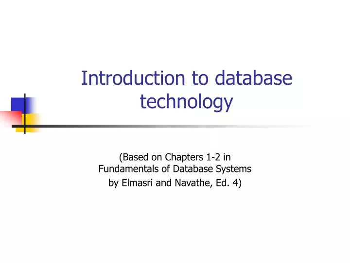 PPT - Introduction to database technology PowerPoint Presentation, free ...