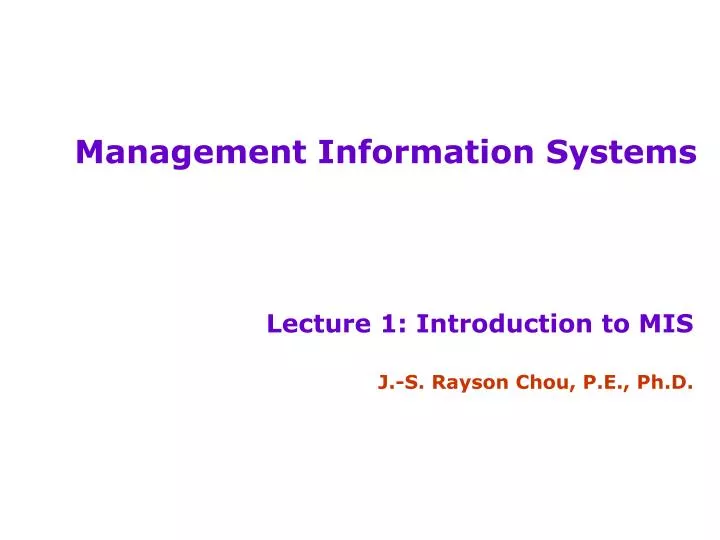 PPT - Management Information Systems PowerPoint Presentation, free ...