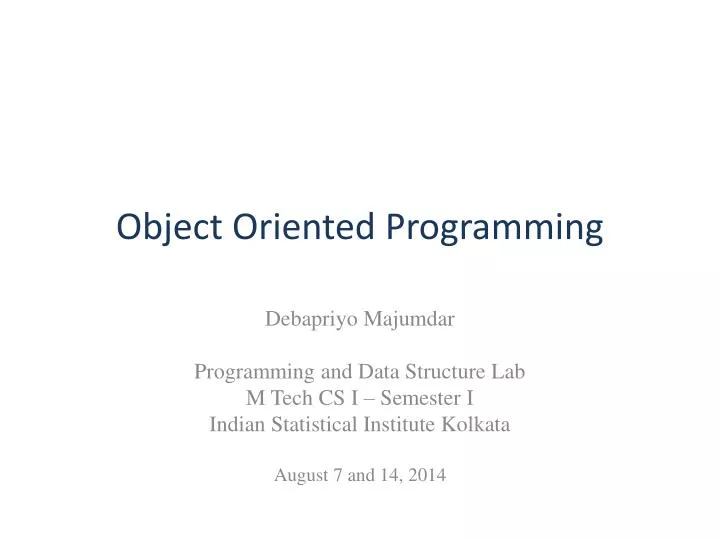 PPT - Object Oriented Programming PowerPoint Presentation, free ...