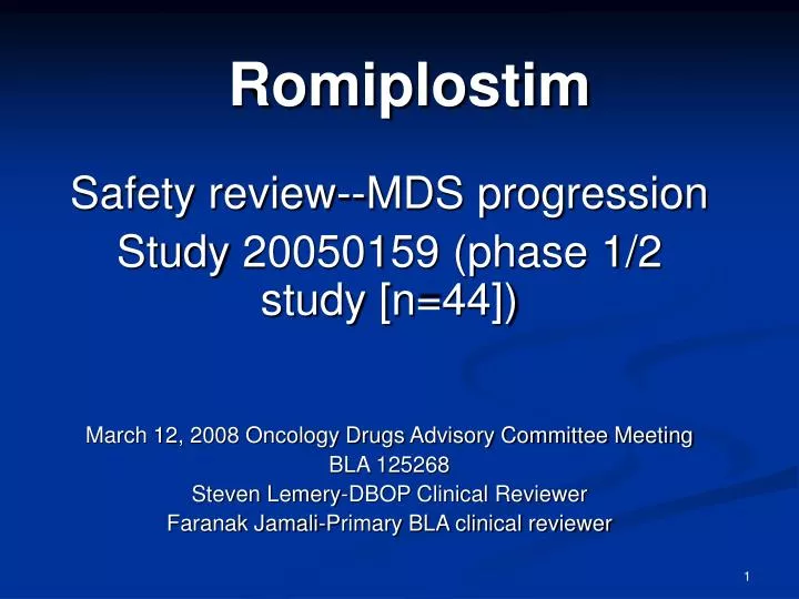 PPT - Romiplostim PowerPoint Presentation, free download - ID:3715467