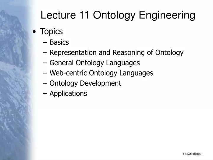 PPT - Lecture 11 Ontology Engineering PowerPoint Presentation, free ...
