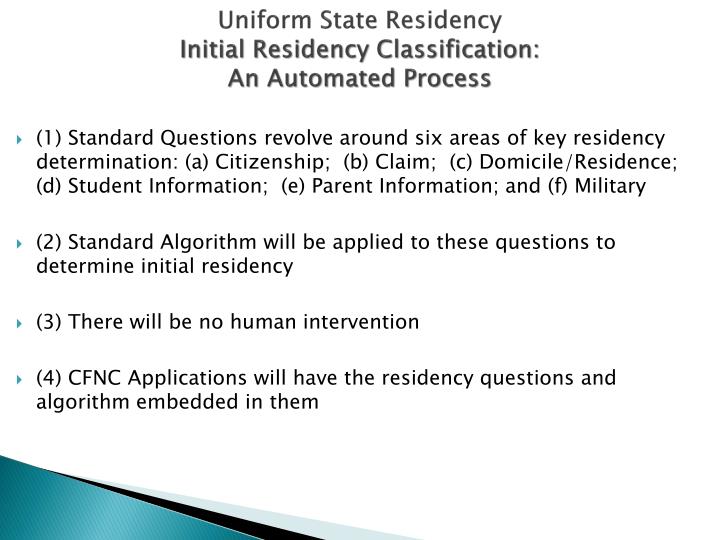PPT - Uniform State Residency 2014 Training PowerPoint Presentation ...