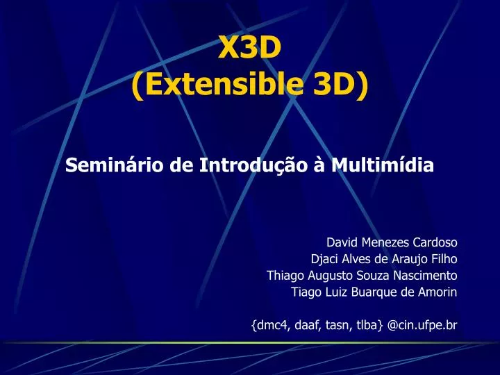 PPT - X3D (Extensible 3D) PowerPoint Presentation, free download - ID ...
