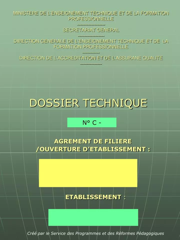 PPT - DOSSIER TECHNIQUE PowerPoint Presentation, free download - ID:3718029