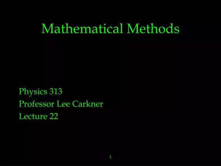 PPT - Mathematical Methods PowerPoint Presentation, free download - ID ...
