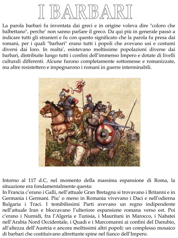 PPT - I BARBARI PowerPoint Presentation, free download - ID:3718866