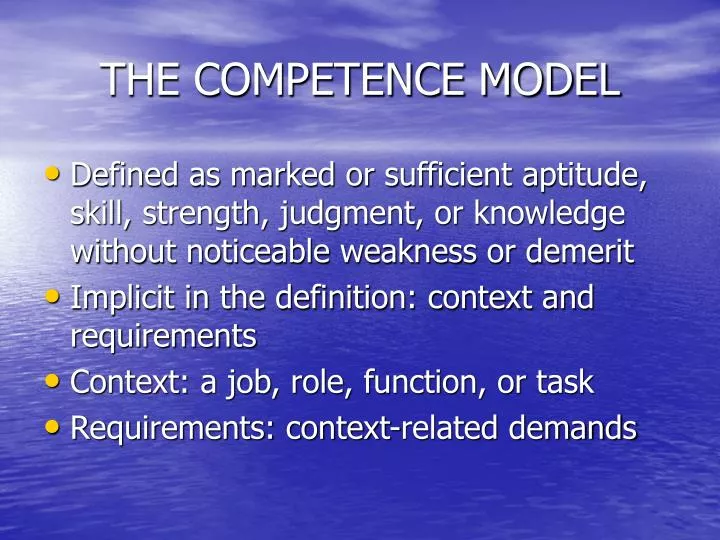 PPT - THE COMPETENCE MODEL PowerPoint Presentation, free download - ID ...