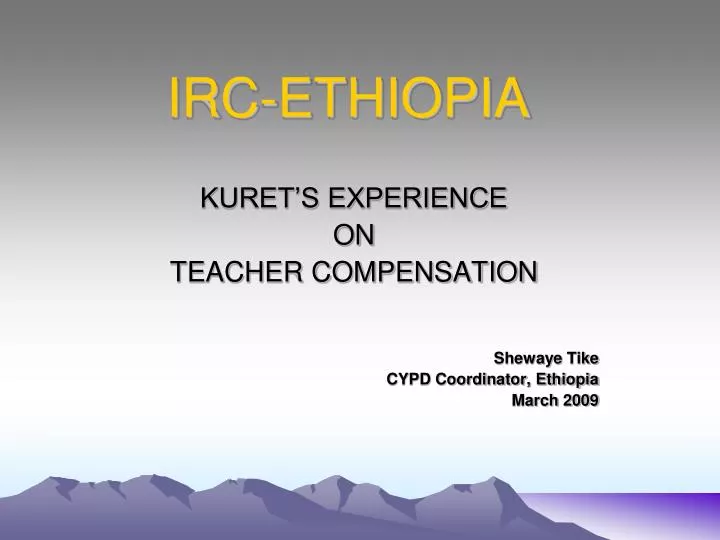 PPT - IRC-ETHIOPIA PowerPoint Presentation, free download - ID:3719693