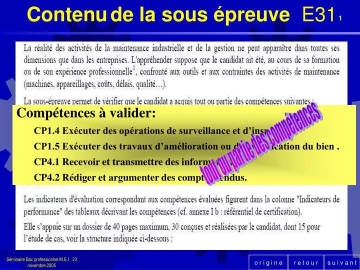 PPT - Contenu de la sous épreuve E31 PowerPoint Presentation, free download - ID:3719988