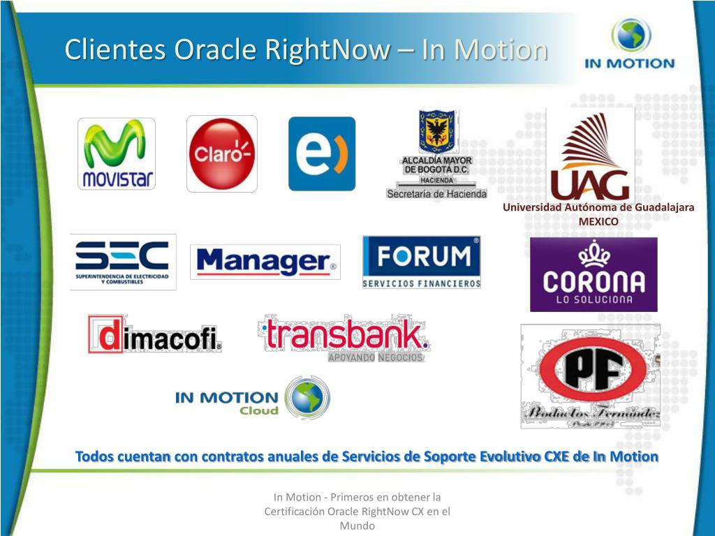 PPT - In Motion - Oracle RightNow CX Certification Leaders PowerPoint ...
