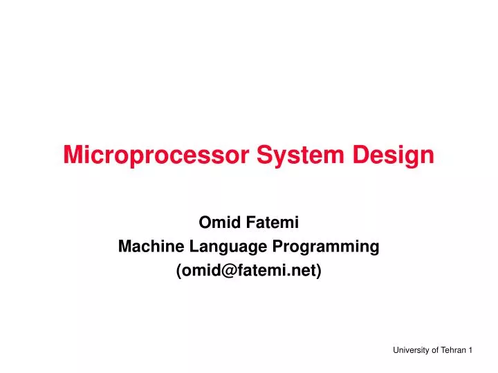 Ppt Microprocessor System Design Powerpoint Presentation Free