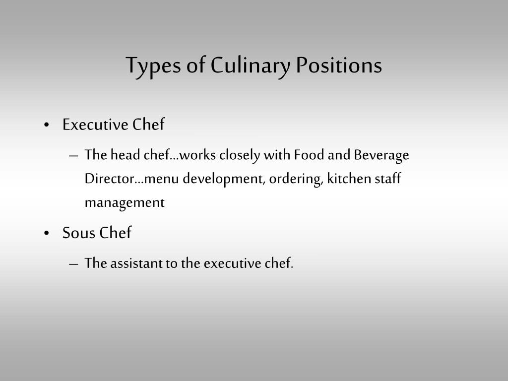 PPT - The Hospitality Series 6: Culinary Department by Valarie Pozen ...