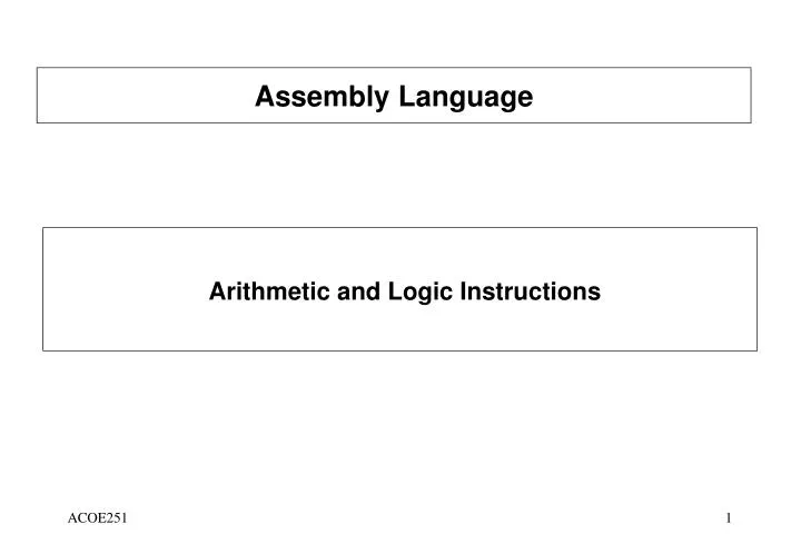 PPT - Assembly Language PowerPoint Presentation, free download - ID:3722314