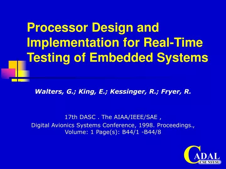 Ppt Processor Design And Implementation For Real Time Testing Of Embedded Systems Powerpoint