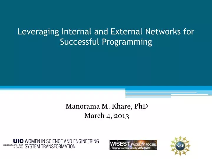 PPT - Leveraging Internal and External Networks for Successful ...