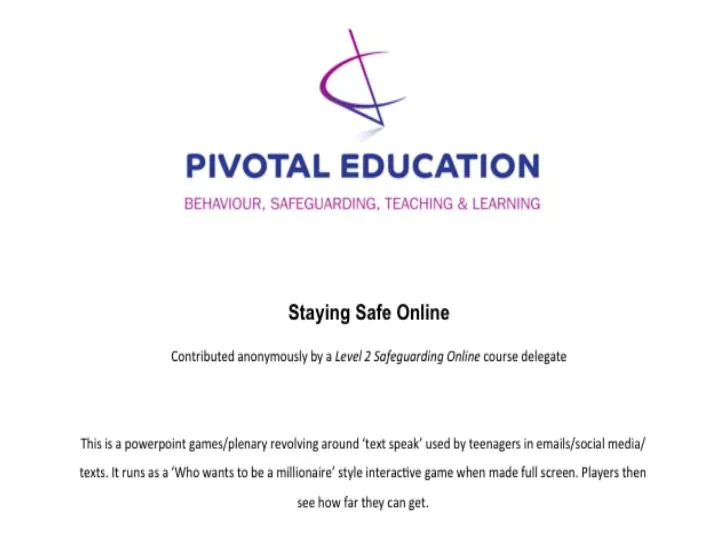 PPT - Staying Safe Online PowerPoint Presentation, free download - ID ...