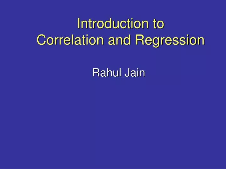 Ppt Introduction To Correlation And Regression Powerpoint