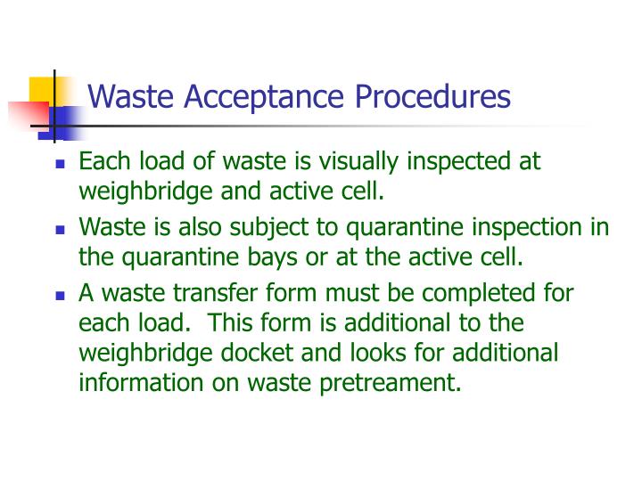 PPT - LANDFILL WASTE ACCEPTANCE PowerPoint Presentation - ID:3723860