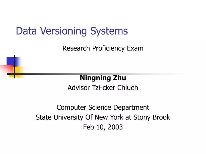 PPT - Data Versioning Systems PowerPoint Presentation, free download - ID:3724908