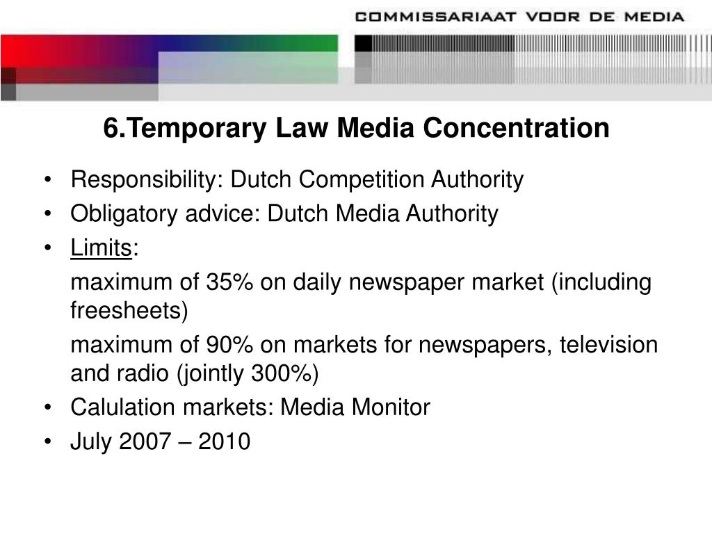 PPT - A View on media concentration 2002 – 2006 Five years of research ...