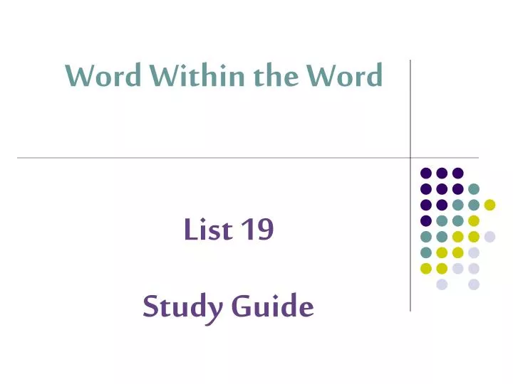 PPT - Word Within the Word PowerPoint Presentation, free download - ID ...