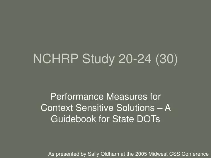 PPT - NCHRP Study 20-24 (30) PowerPoint Presentation, free download ...