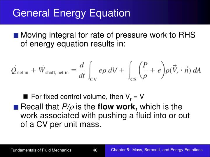 PPT - Chapter 5: Mass, Bernoulli, and Energy Equations PowerPoint ...