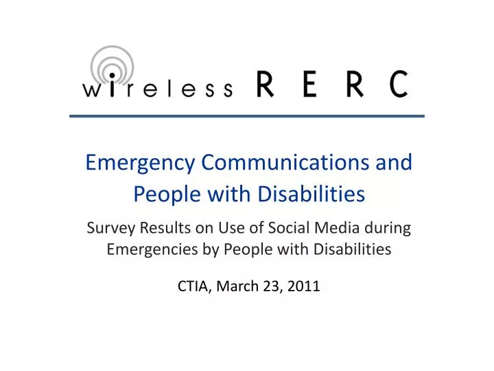 PPT - Emergency Communications and People with Disabilities PowerPoint ...
