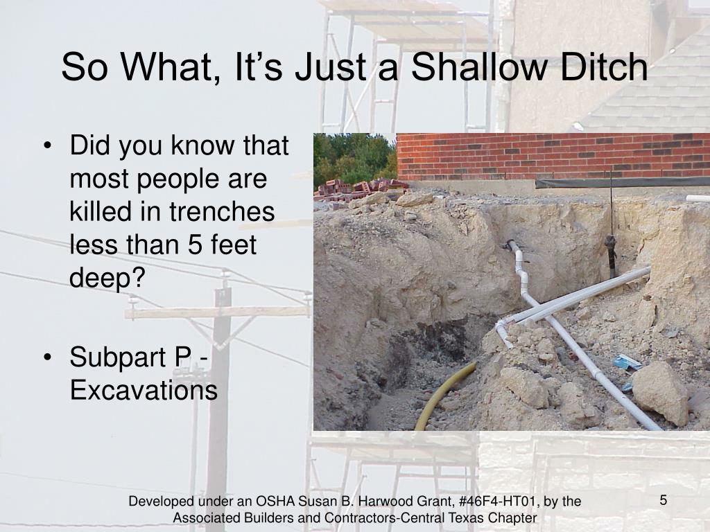PPT - Excavation Safety for Residential Construction Susan B. Harwood ...