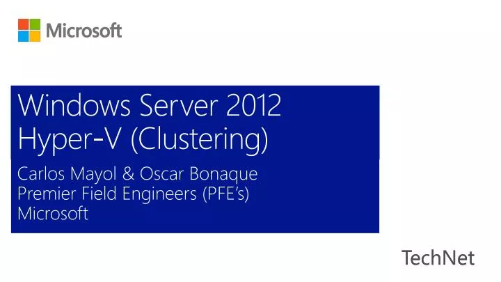 PPT - Windows Server 2012 Hyper-V (Clustering) PowerPoint Presentation ...