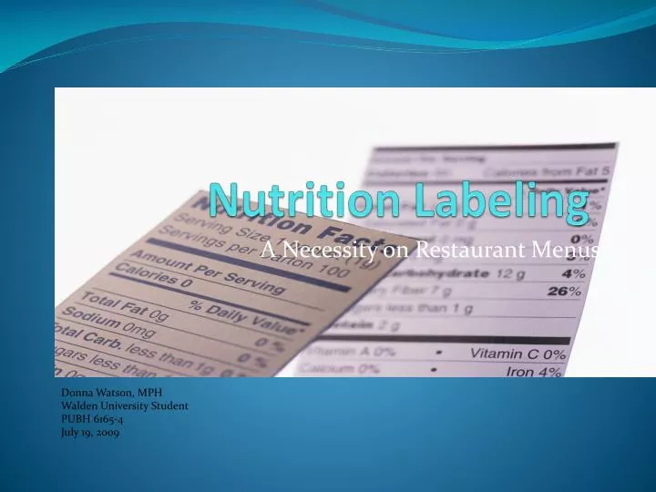 PPT - Nutrition Labeling PowerPoint Presentation, free download - ID ...