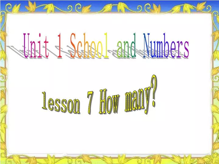 PPT - lesson 7 How many? PowerPoint Presentation, free download - ID ...